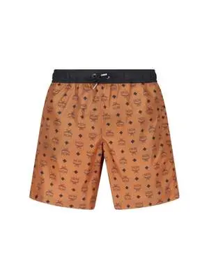 Mcm Printed Swim Shorts - Brown