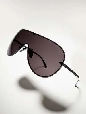 Gucci Metal Frame Sunglasses With Logo Temples And Adjustable Nosepads - Nero