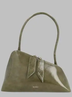 Attico Patent Leather Top Handle Bag - Brown