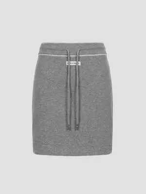 MARINE SERRE Mini Skirt With Drawstring Waist - Grey