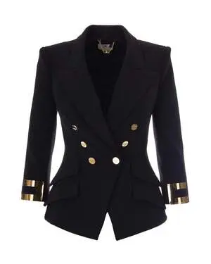 Elisabetta Franchi Tailored Double-breasted Blazer Jacket - Nero