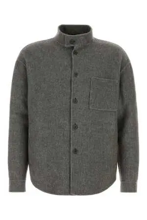 Giorgio Armani Silk & Cashmere Blend Overshirt - Grey
