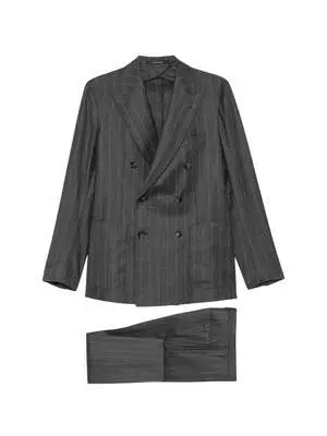 Tagliatore Pinstripe Double-breasted Suit - Grey