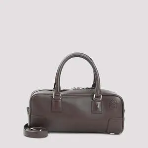 Loewe Amazona 23 Cropped Bag In Shiny Calfskin - Brown