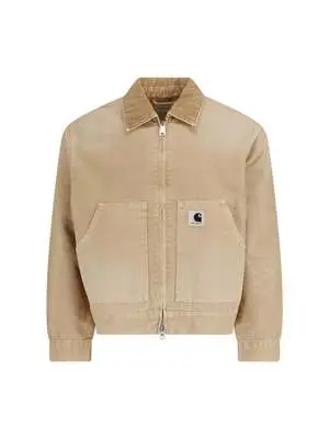 Carhartt Work In Progress Canvas Work Jacket With Corduroy Collar