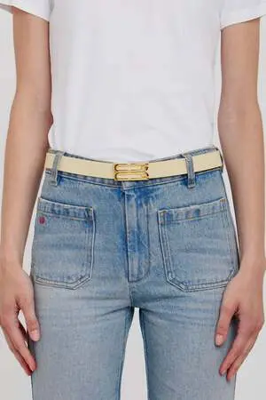 Victoria Beckham Dorian Frame Belt Grainy Calf Leather - Ivory