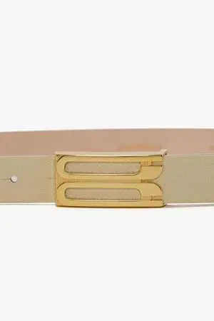 Victoria Beckham Dorian Frame Belt Grainy Calf Leather - Ivory