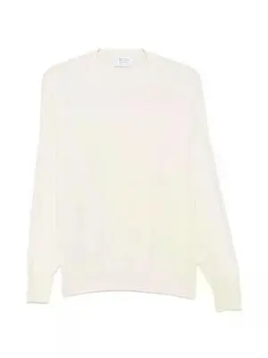 BEYOU Ribbed-trim Sweater - Neutrals