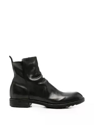 Officine Creative Leather Ankle Boots - Black