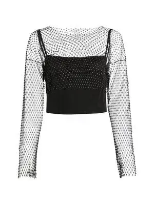 Karl Lagerfeld Embellished Mesh Top