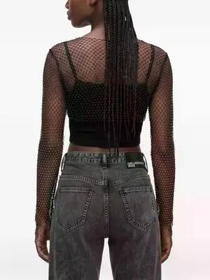 Karl Lagerfeld Embellished Mesh Top