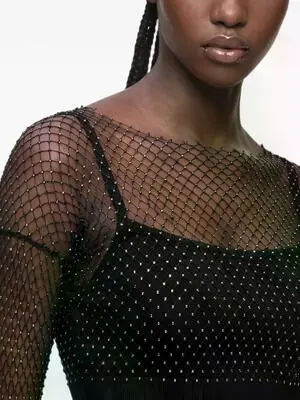 Karl Lagerfeld Embellished Mesh Top