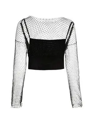 Karl Lagerfeld Embellished Mesh Top