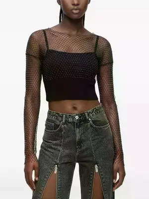KARL LAGERFELD Karl Lagerfeld Jeans Embellished Mesh Top