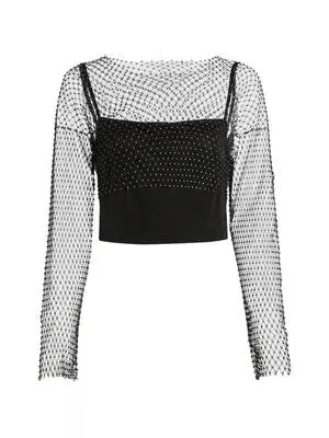 Karl Lagerfeld Embellished Mesh Top