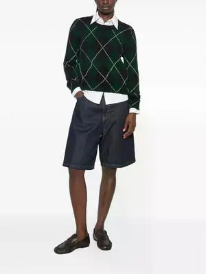 BEYOU Argyle-knit Sweater - Blue