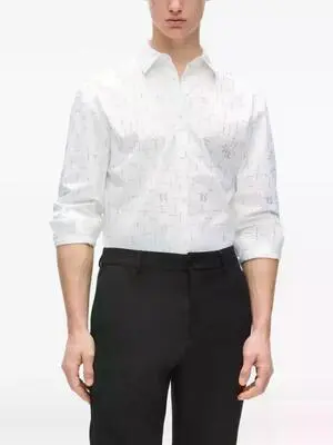 Karl Lagerfeld Monogram Rhinestone Shirt - White
