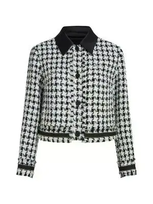 Karl Lagerfeld Houndstooth Bouclé Jacket - White