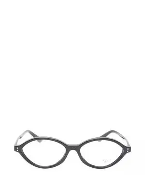 Ray-ban Logo-plaque Cat-eye Glasses - Black