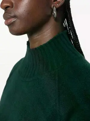 BEYOU Ribbed-trim Raglan-sleeve Sweater - Green