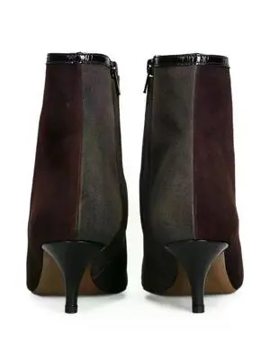 Roberto Festa Suede Ankle Boots With Patent Trim - Purple