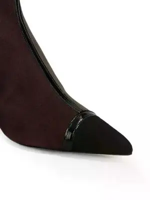 Roberto Festa Suede Ankle Boots With Patent Trim - Purple