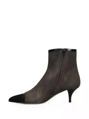 Roberto Festa Suede Ankle Boots With Patent Trim - Purple