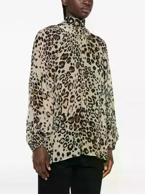MARCCAIN Leopard-print Bow-detail Blouse
