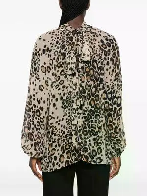 MARCCAIN Leopard-print Bow-detail Blouse