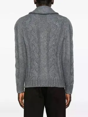 GRAN SASSO Cable-knit Shawl-collar Cardigan
