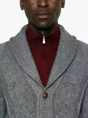GRAN SASSO Cable-knit Shawl-collar Cardigan
