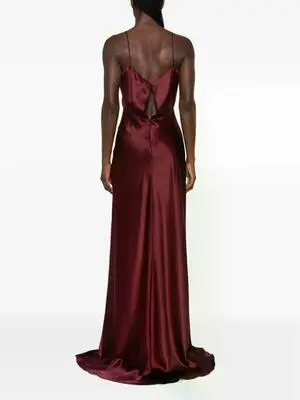 Max Mara Satin-finish Spaghetti-strap Maxi Dress