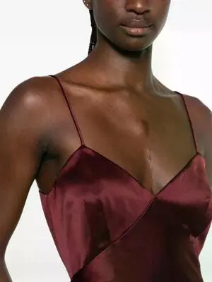 Max Mara Satin-finish Spaghetti-strap Maxi Dress