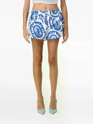 Staud Graphic Print Elasticated Waist Shorts