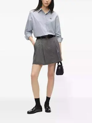 Karl Lagerfeld Ikon Checked Cotton Shirt - White