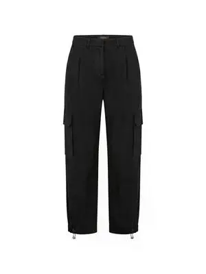 MOORER Wide-leg Cargo Pants With Elasticated Waistband And Drawstring Cuffs