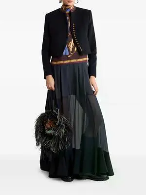 Etro Cropped Wool-blend Jacket With Pegaso Buttons