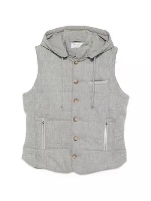 GRAN SASSO Quilted Hooded Gilet - Grey
