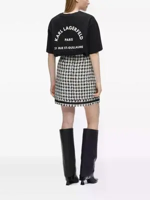 Karl Lagerfeld Houndstooth Bouclé Mini Skirt - White