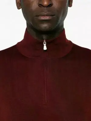 GRAN SASSO Quarter-zip Wool Sweater - Red