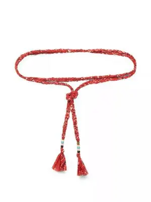 Alanui Braided Bandana-print Belt - Red