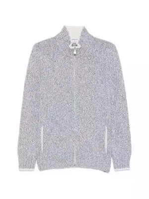 GRAN SASSO Zip-up Marl-knit Cardigan - Grey