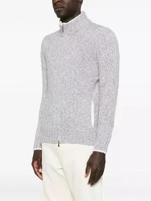 GRAN SASSO Zip-up Marl-knit Cardigan