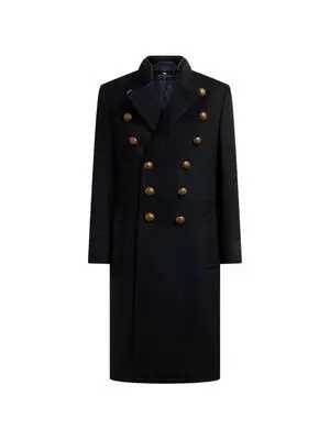 Etro Double-breasted Wool-blend Cloth Coat - Blue