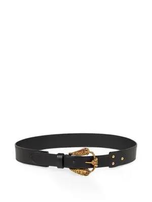 Etro Leather Belt With Animal Buckle
