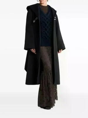 Etro Wool-blend Coat With Hood And Belt