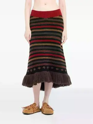 Alanui Fringed Midi Skirt