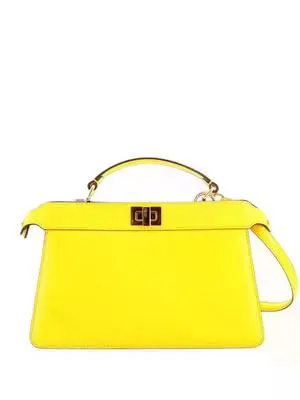 Fendi Peekaboo Iseeu Bag Leather East West Satchel - Yellow