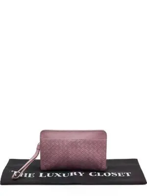 Bottega Veneta Leather Clutch Bag - Pink