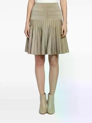 Balmain Pleated Mini Skirt - Neutrals